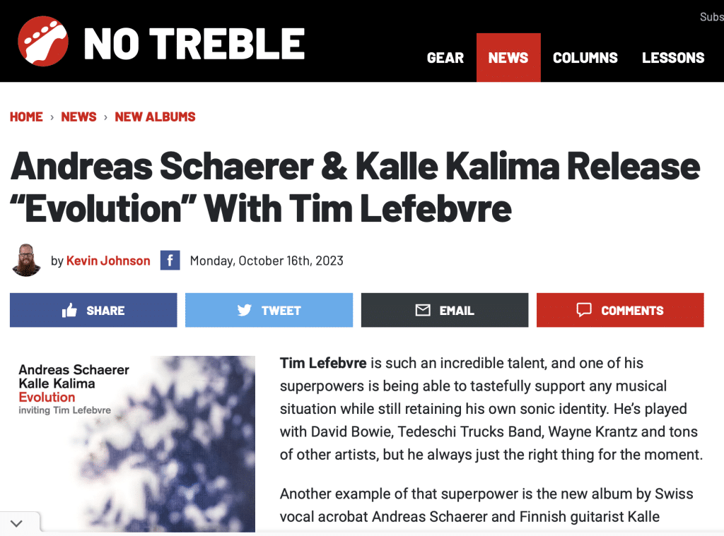 Andreas Schaerer/Kalle Kalima inviting Tim Lefebvre | Evolution ...